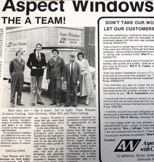 Aspect-opening-article-exmouth-journal-1981 - Aspect Windows