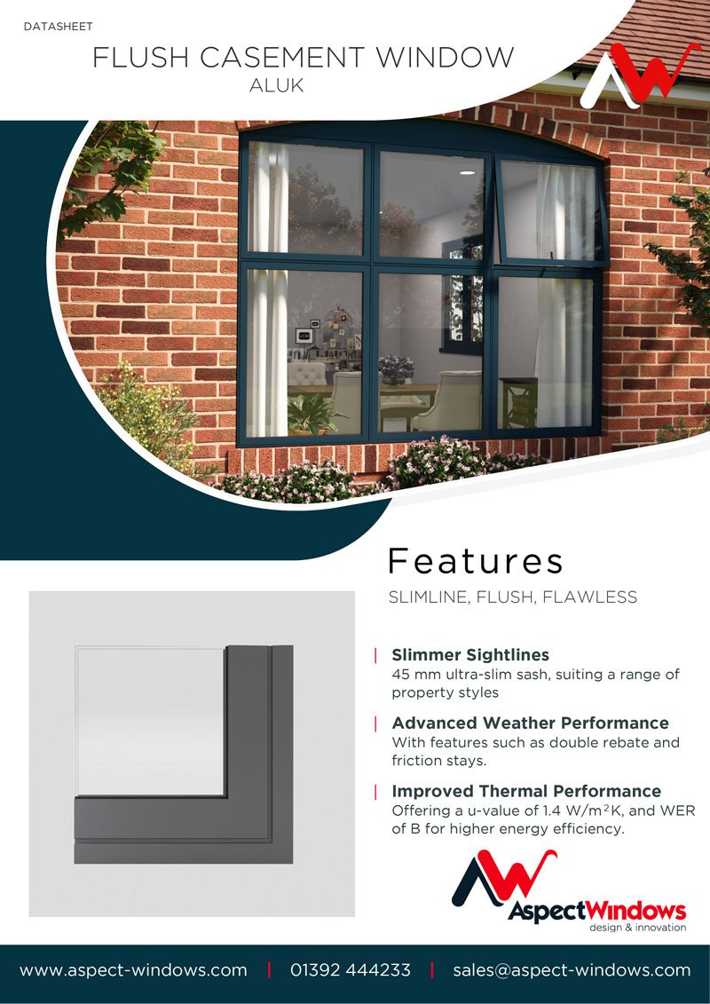AluK 58BW ST Flush Slimline Window Datasheet – Aspect Windows